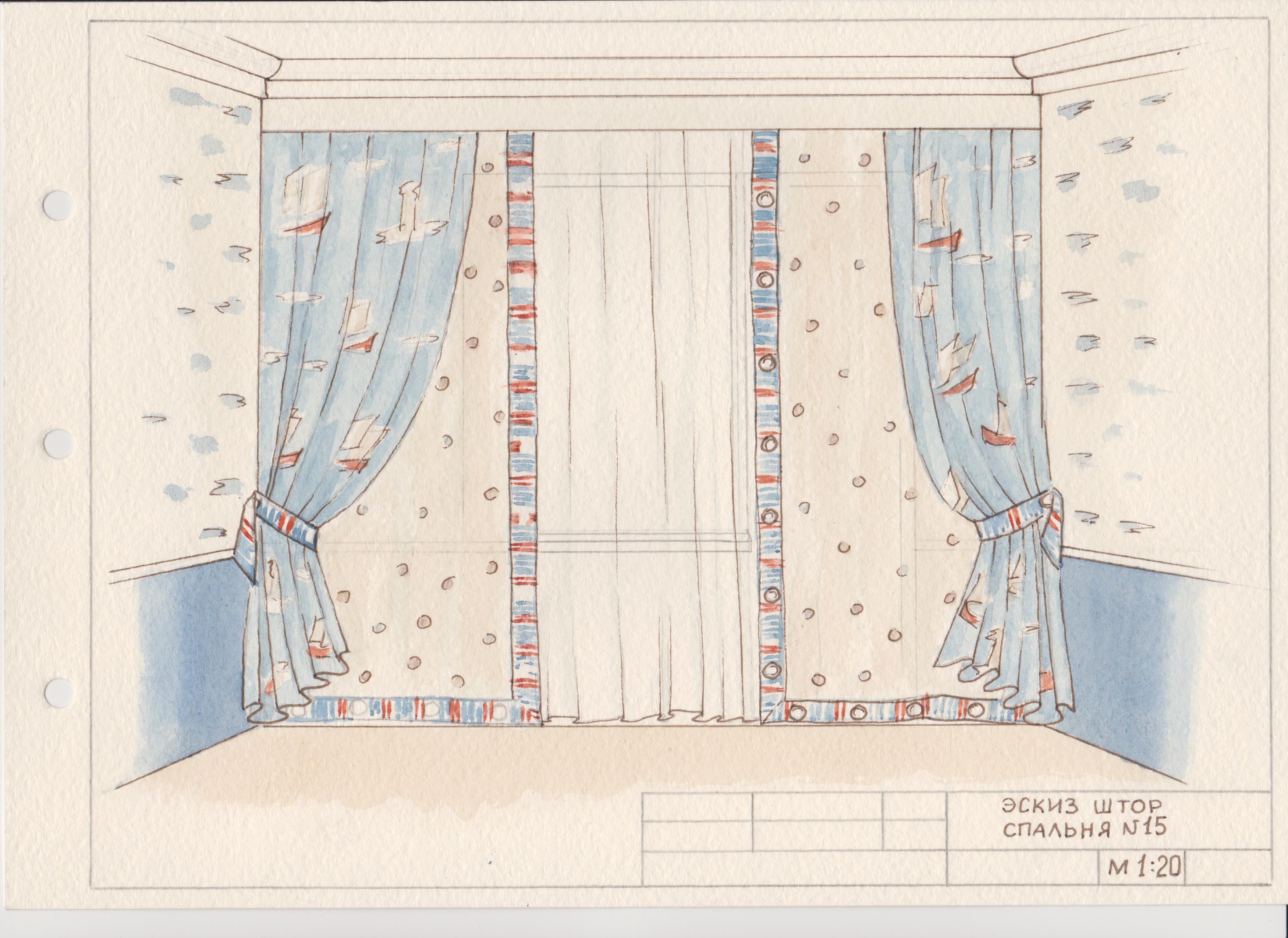 sketches of curtains by Maria Handak at Coroflot.com