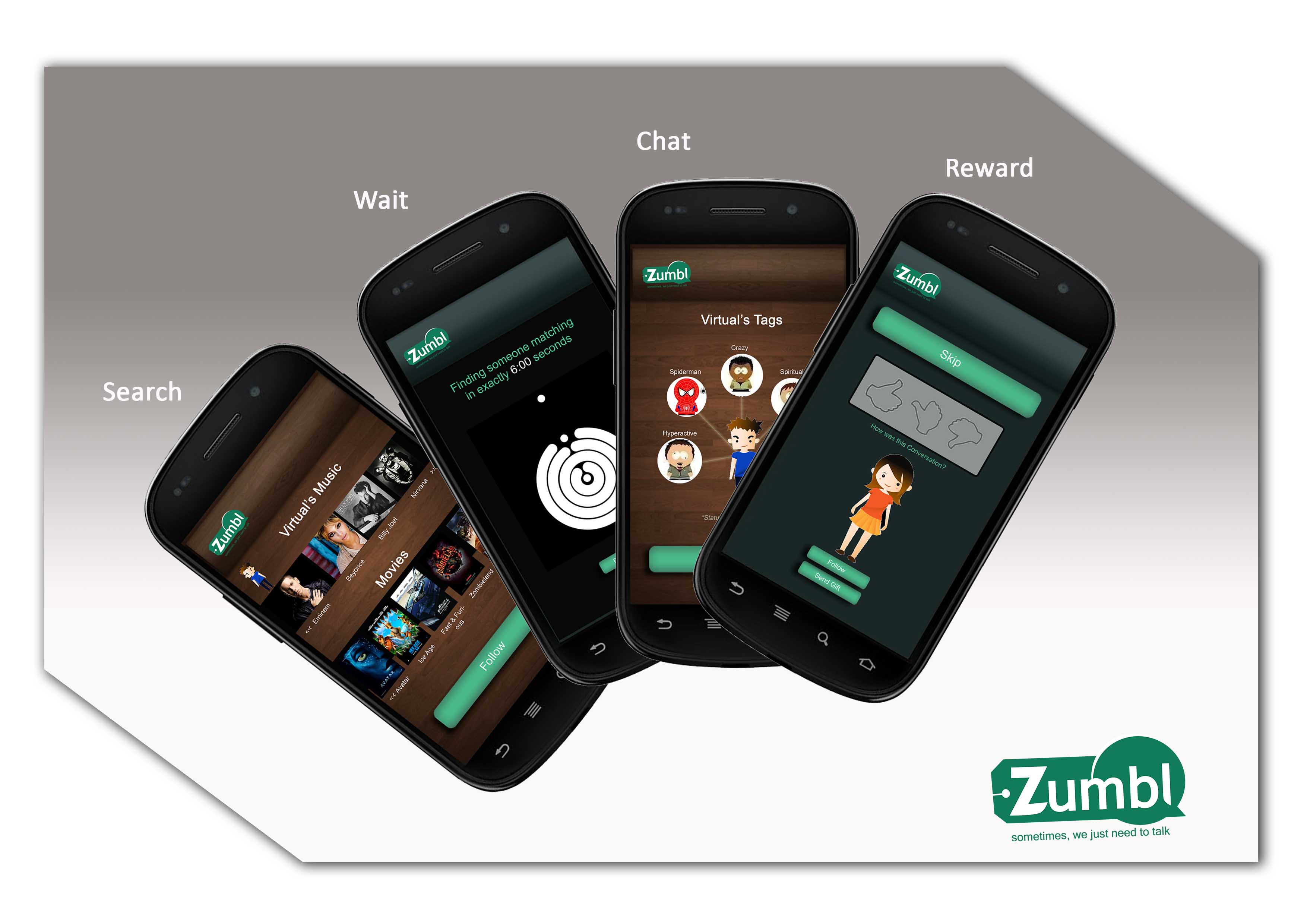 ZUMBL Mobile Chat App by Arka Roy at Coroflot.com