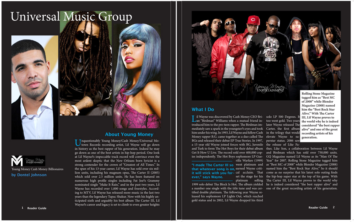 magazine spread sheet by Dontel Johnson at Coroflot.com