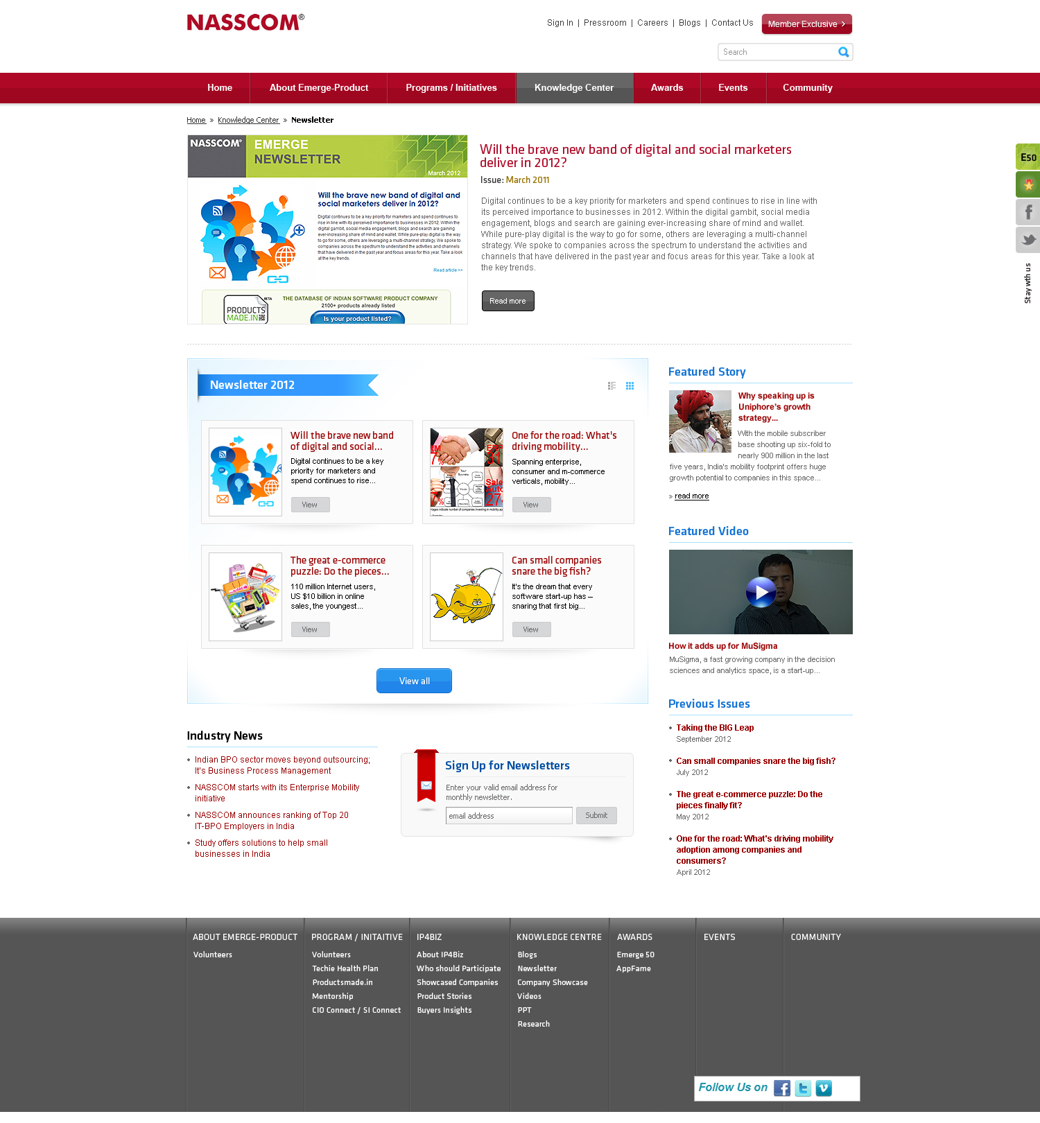 NASSCOM - Layouts by Sumit Kumar at Coroflot.com