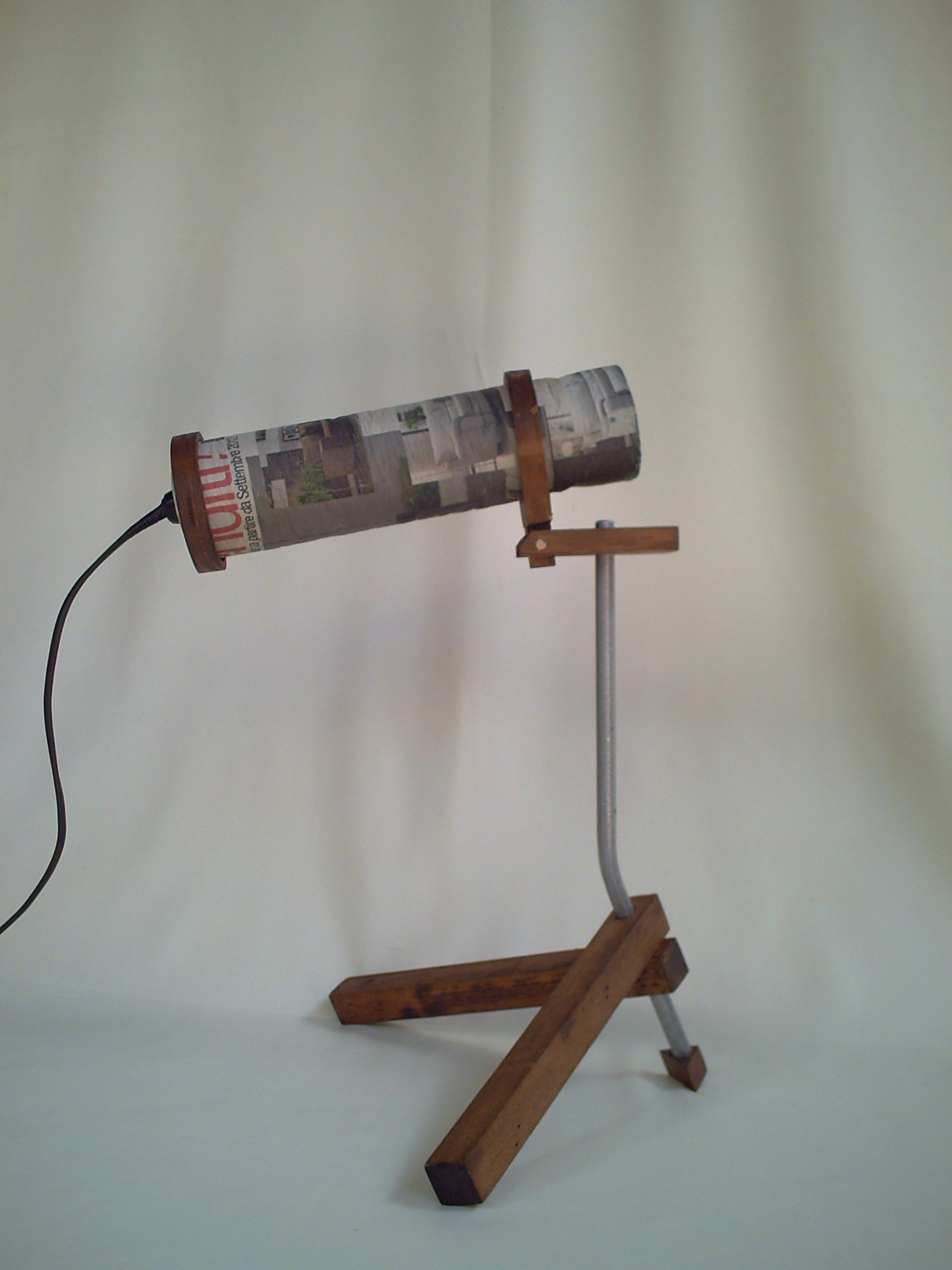 trubal newspaper table lamp by lello romanucci at Coroflot.com