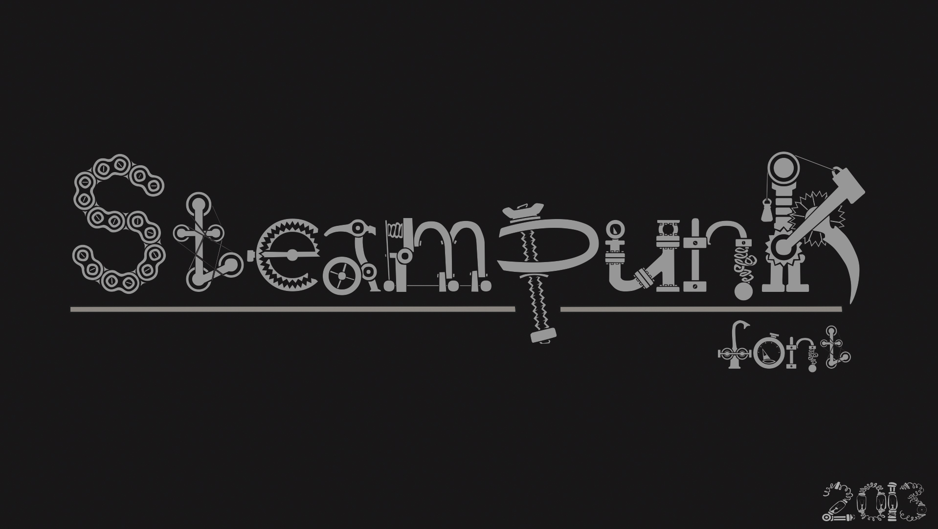 SteampunK font by Konstantin Sipitiner at Coroflot.com