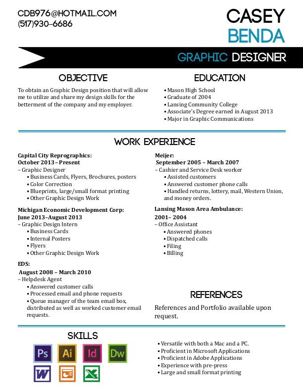 An upload by Casey Benda on Coroflot: to the project My Resume