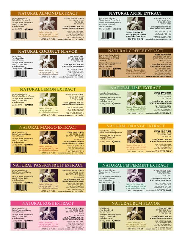 Bakto Flavors label designs by Jessica Levin at Coroflot.com