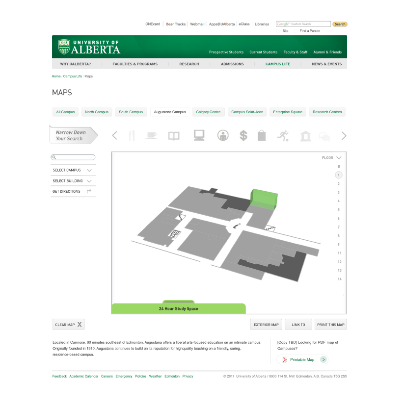 University of Alberta Interior Maps by Laila Steen at Coroflot.com