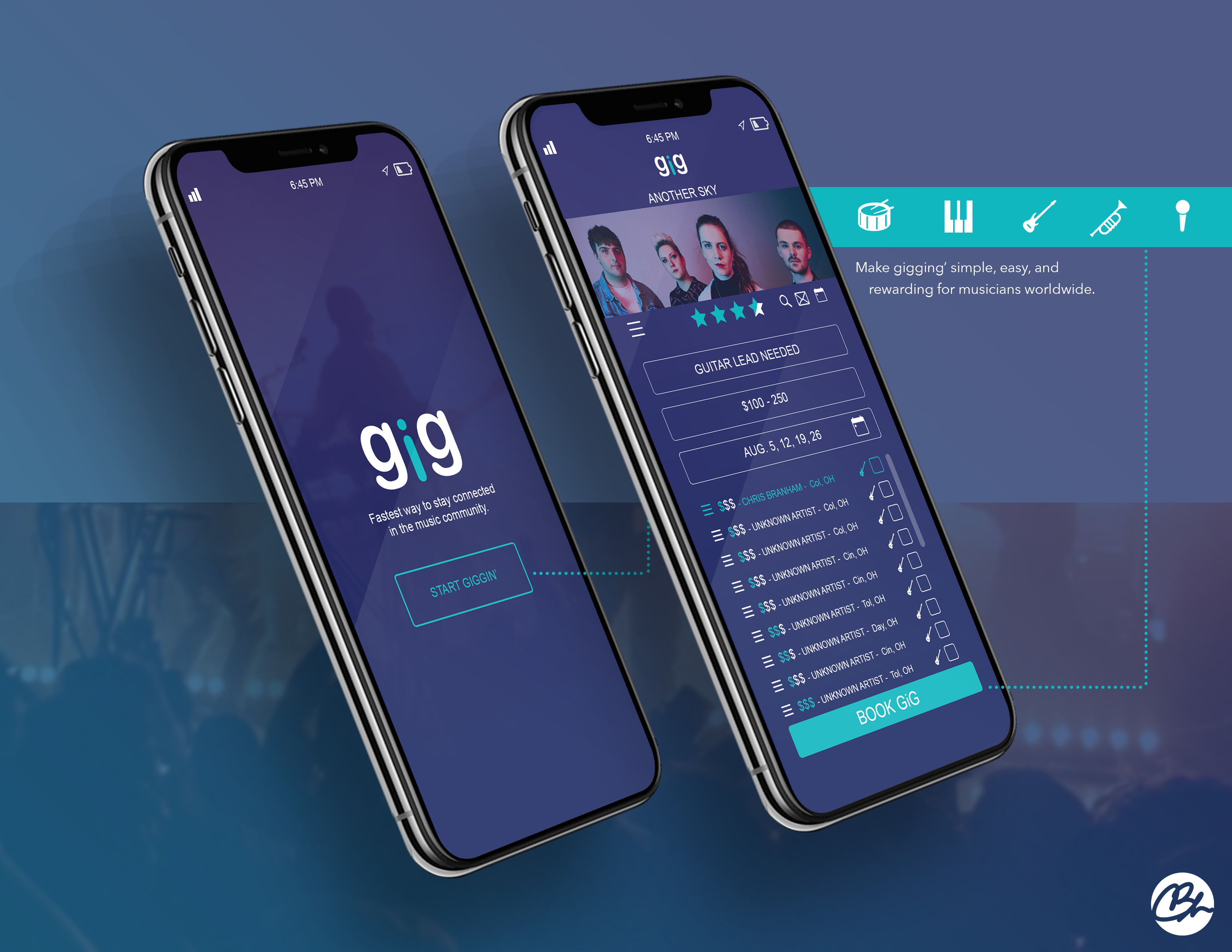 GiG - UX UI by Chris Branham at Coroflot.com