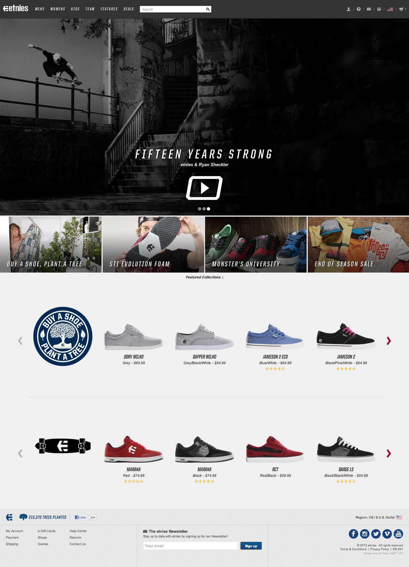 etnies (website, 2013) by Aren Anderson at Coroflot.com