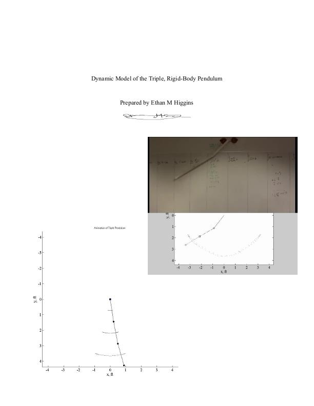 Dynamic Model of Triple, Rigid-Body Pendulum by Ethan Higgins at ...
