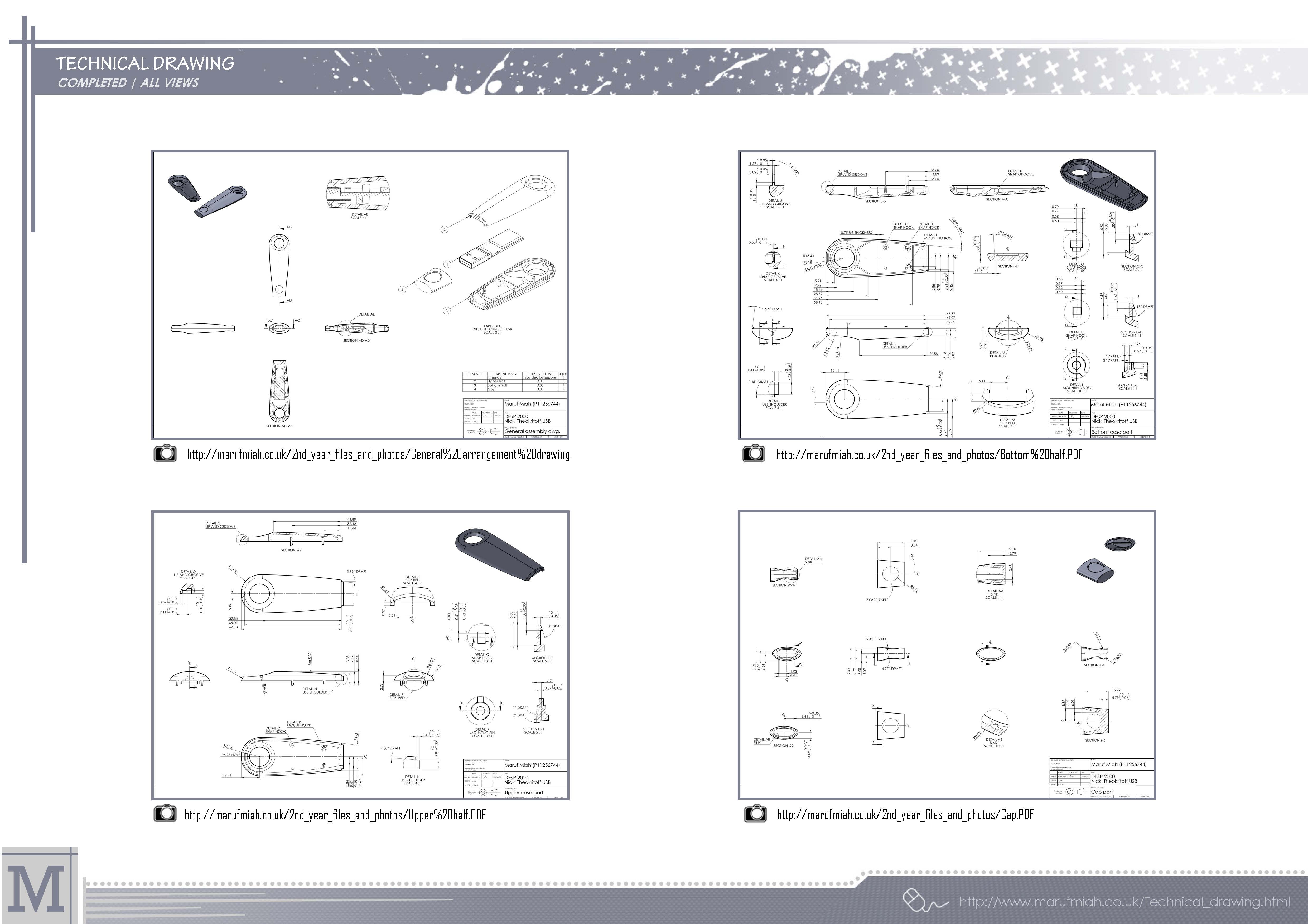 USB Technical Drawing by Maruf Miah at Coroflot.com