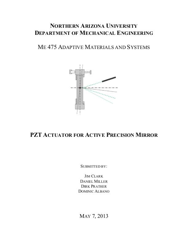 PZT actuation for active precision mirror by Dominic Albano at Coroflot.com