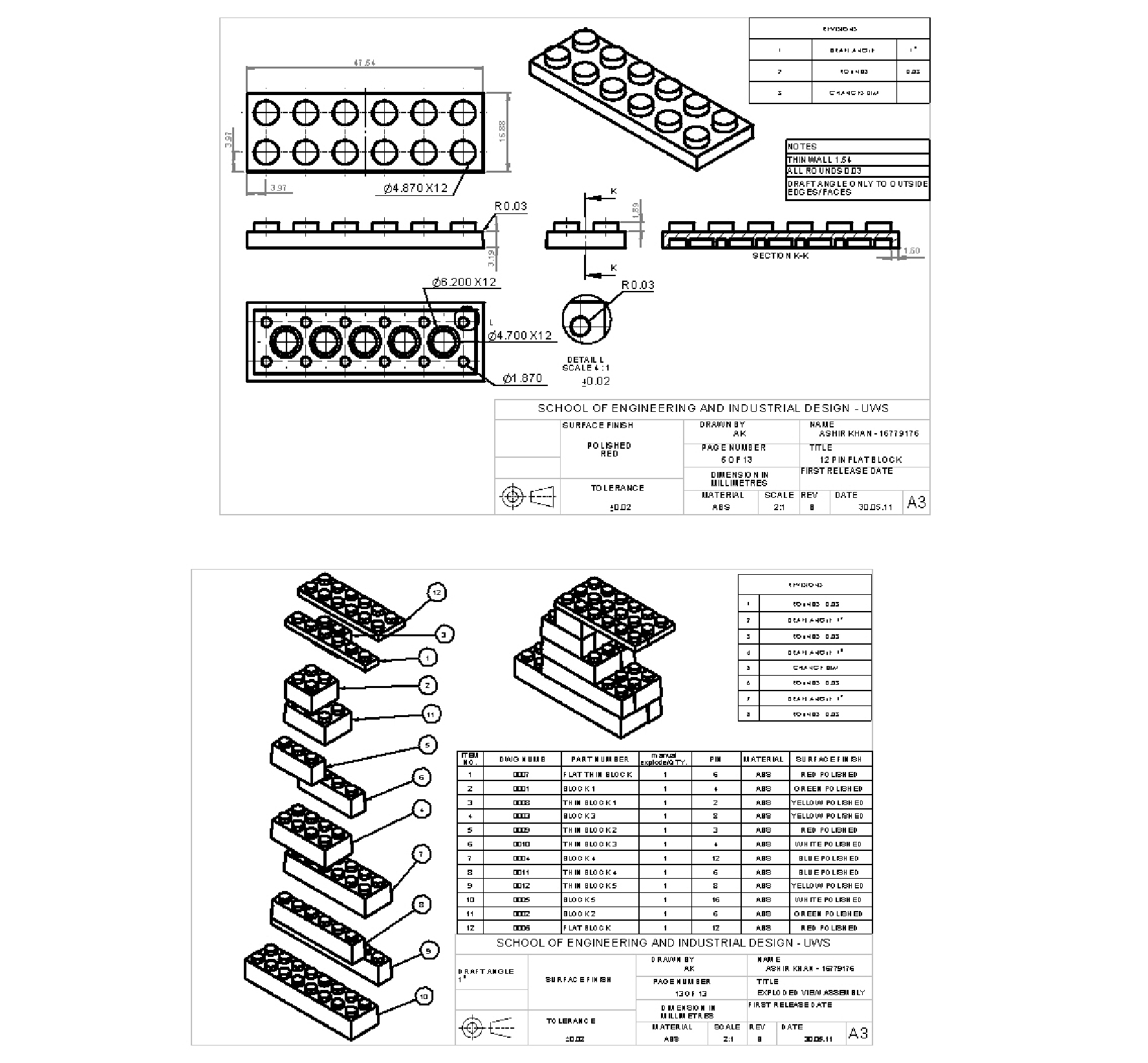 Lego Block Piece + Exploded View by Ashir Khan at Coroflot.com