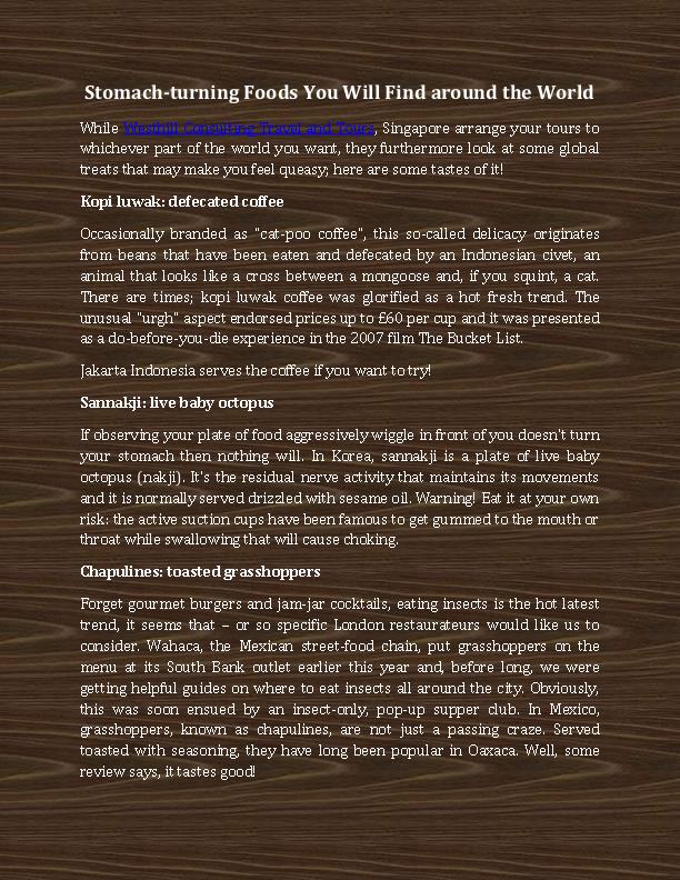 Stomach-turning Foods You Will Find around the World by Westhill ...