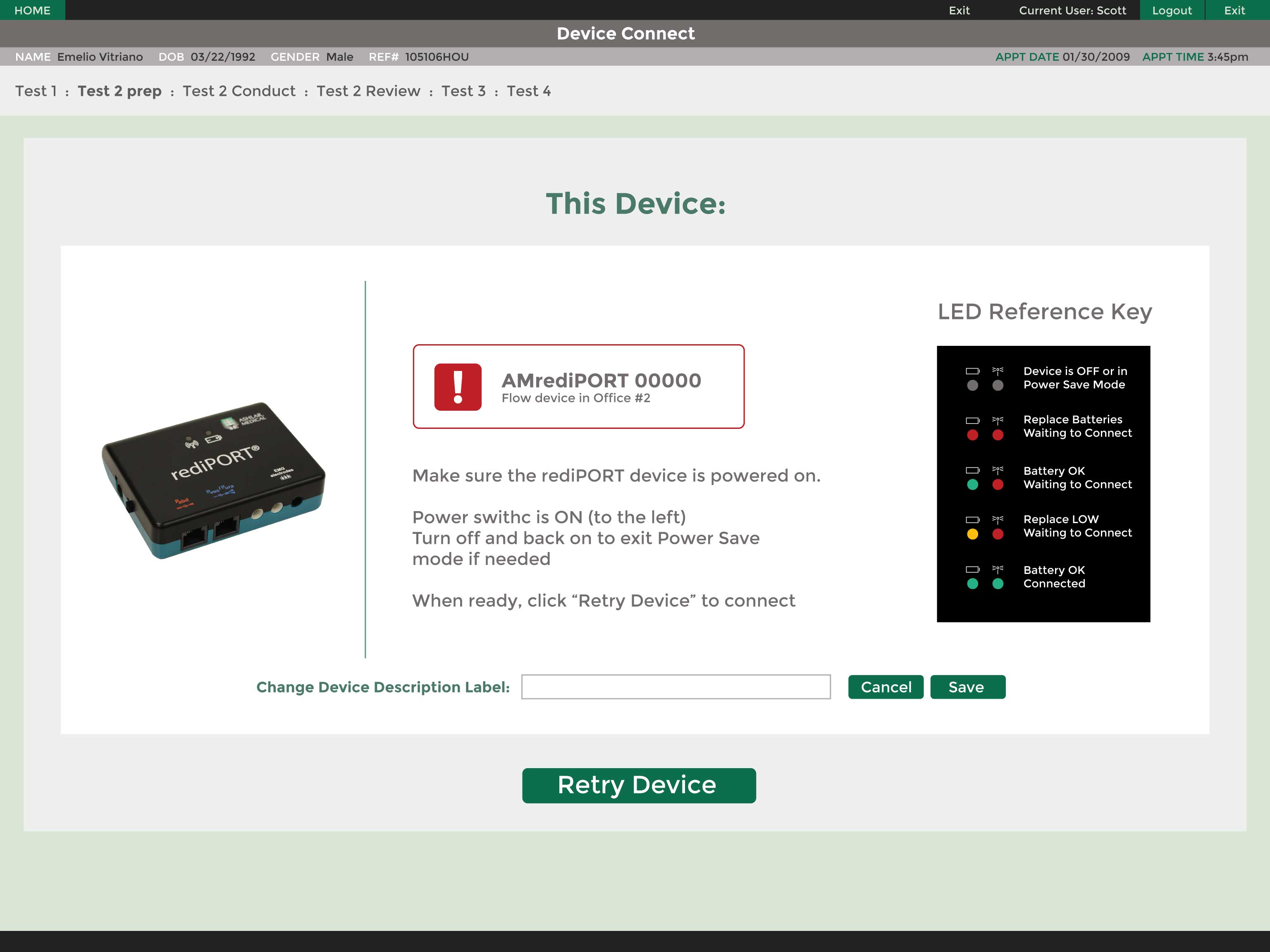 Medical Device Test Interface UI by Scott Head at Coroflot.com