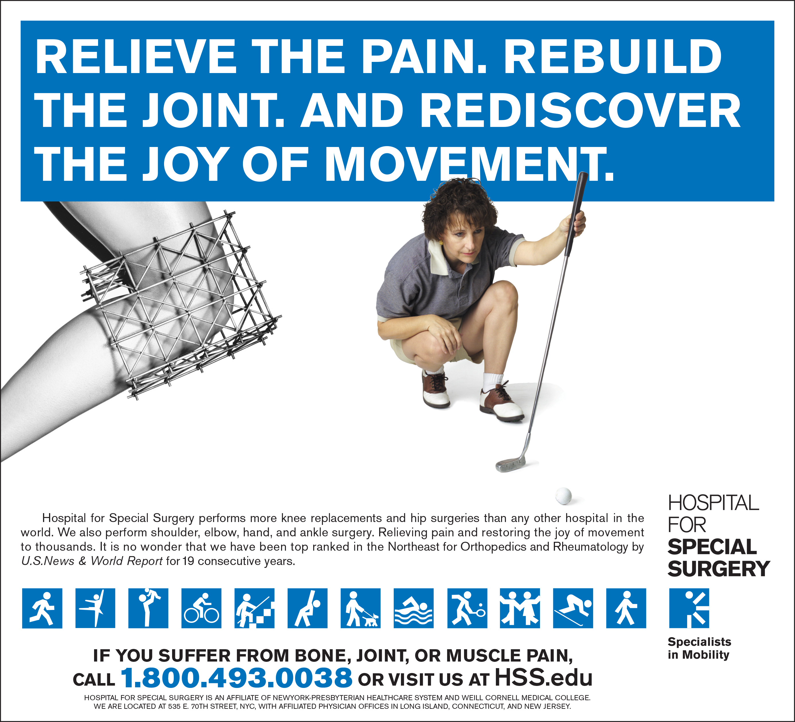 Hospital for Special Surgery ad examples by Scott Hartman at Coroflot.com