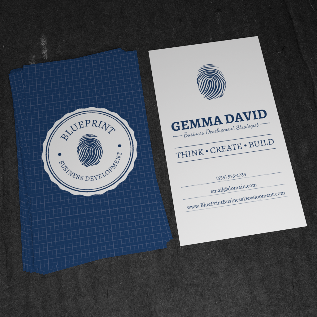 Blueprint Business Cards by Elle David at Coroflot.com