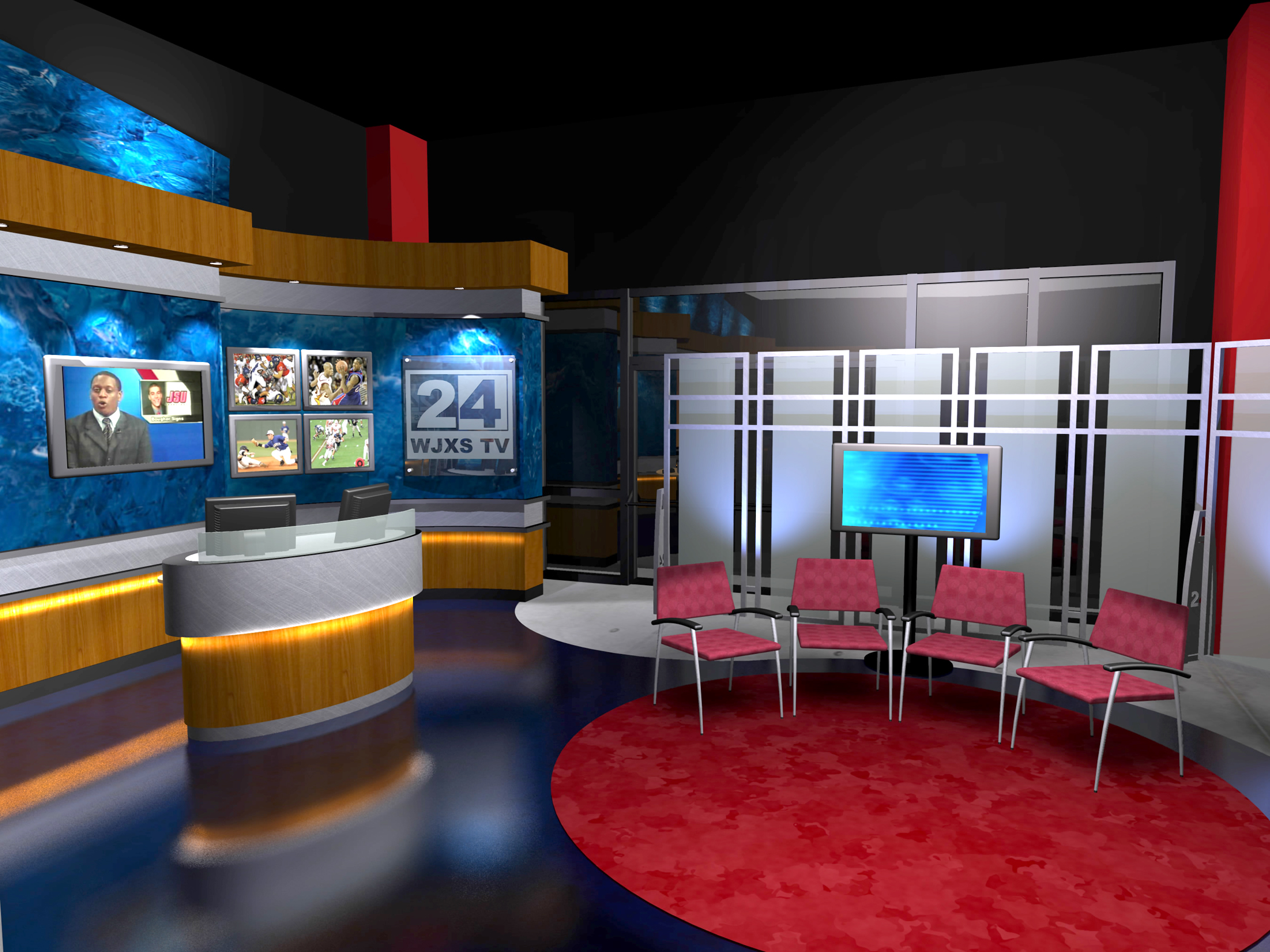 Broadcast set design by Phillip Yonfa at Coroflot.com