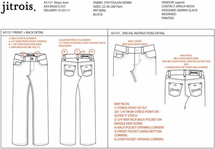 Technical Package Examples by Gemma Slack at Coroflot.com