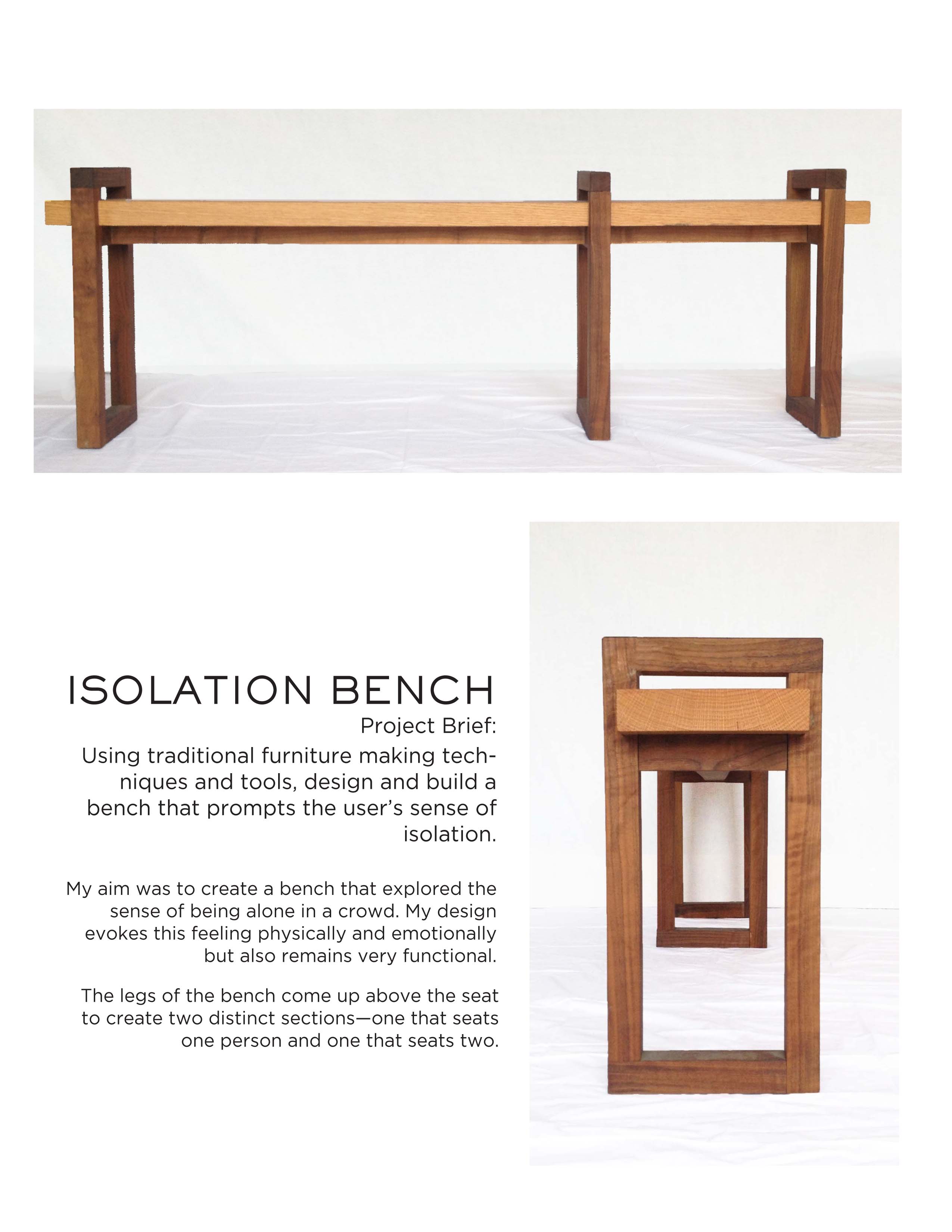 Isolation Bench by KATIE MCMAHON at Coroflot.com