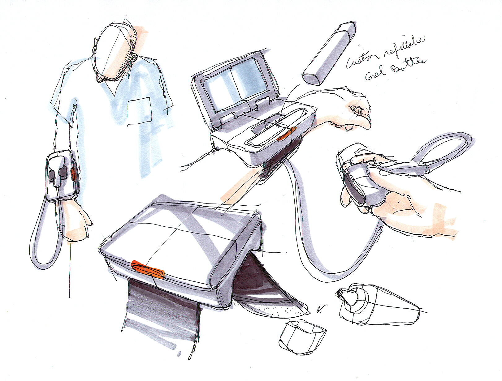 wearable product sketch development by Ronald Lytel at Coroflot.com