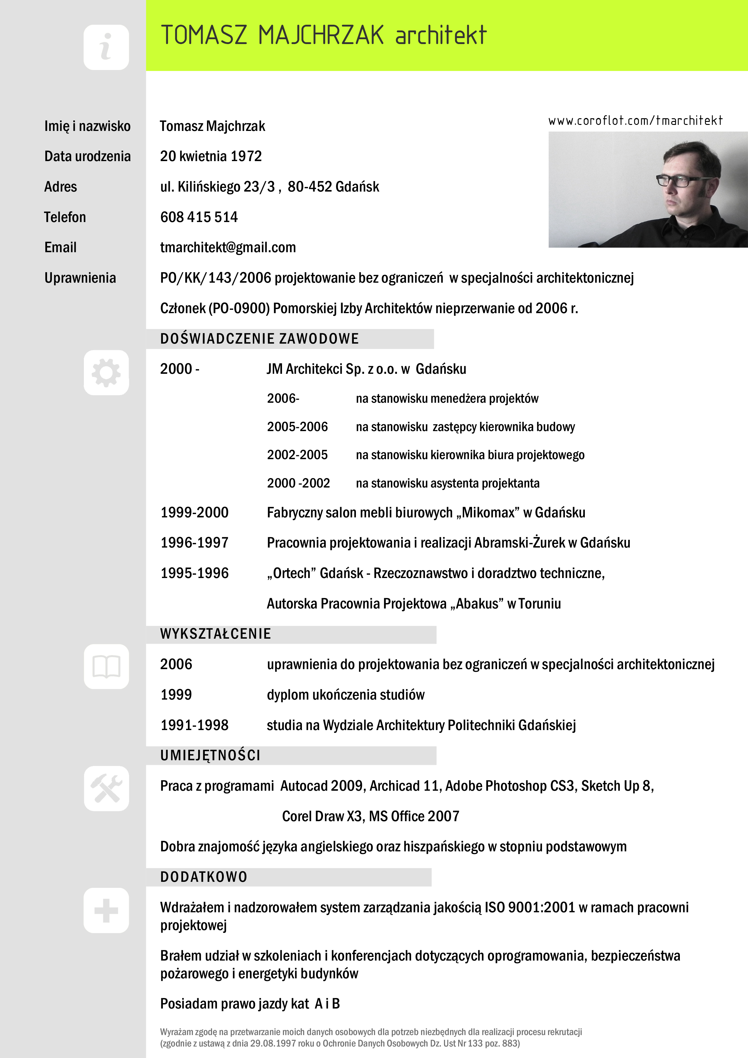 CV wersja polska by TOMEK MAJCHRZAK at Coroflot.com