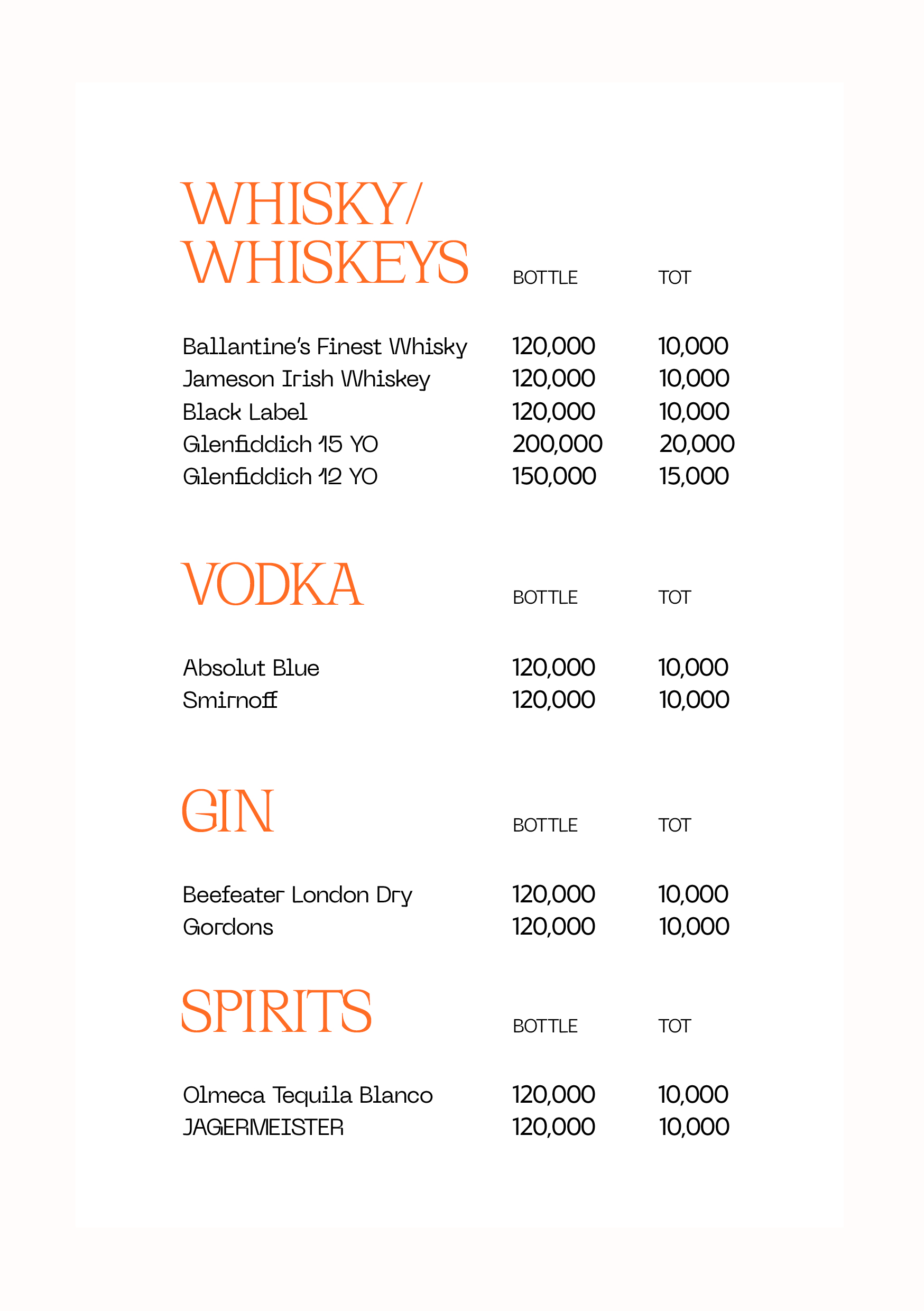 Drinks Menu - Onomo Hotel Tanzania by Obaid Nasim at Coroflot.com