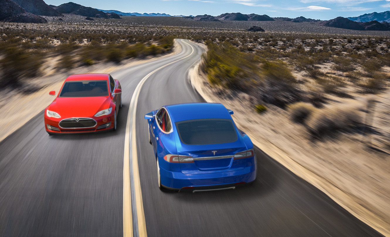 Tesla Model S in the desert by David Marchal at Coroflot.com