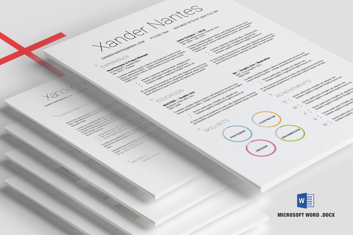 Hired - Swiss Style 5-Page Resume / CV Template by Mike Bradshaw at ...