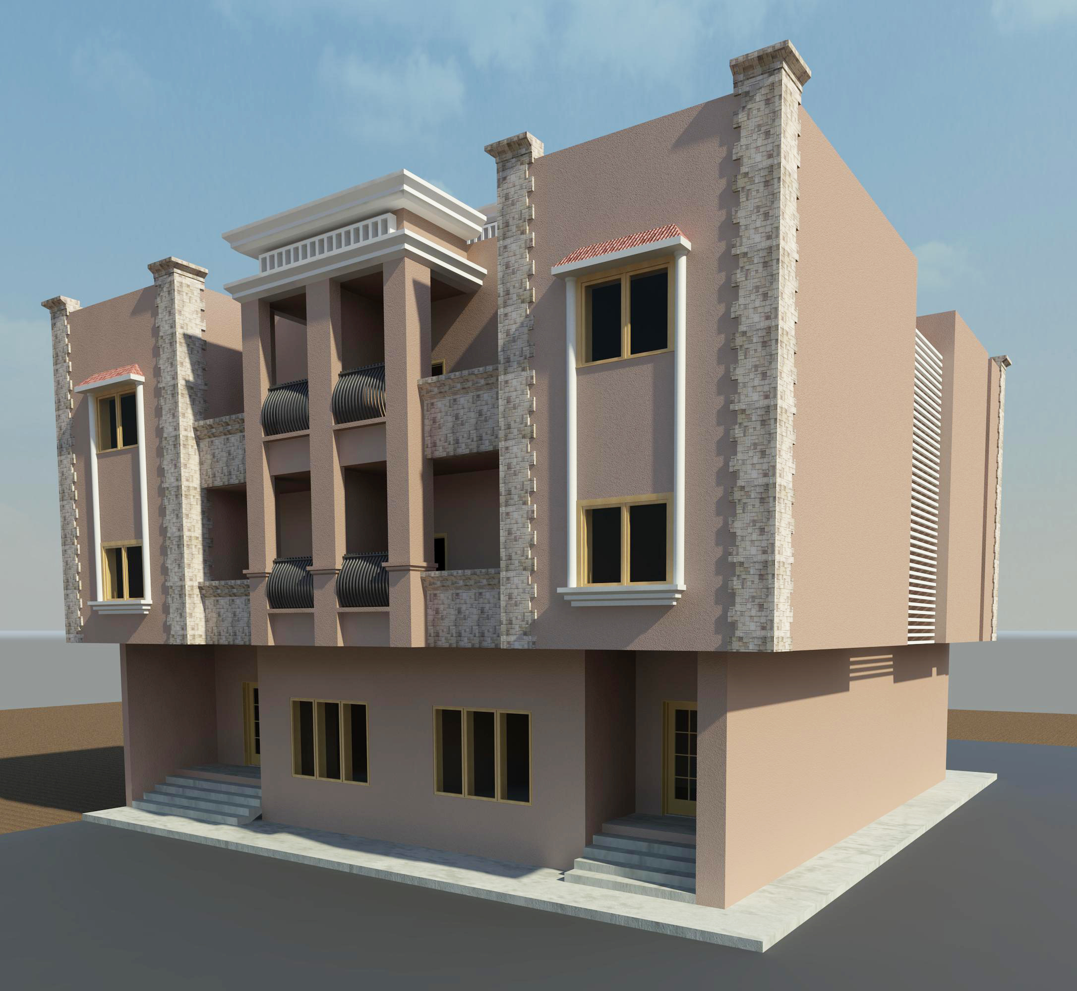 Apartment Building in Revit by Yaseen Rajpurkar at Coroflot.com