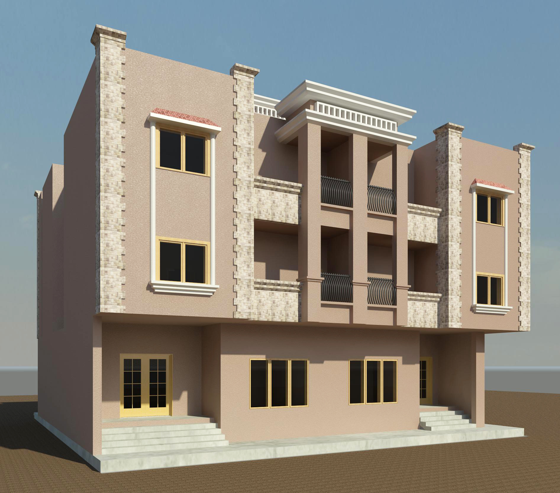 Apartment Building in Revit by Yaseen Rajpurkar at Coroflot.com