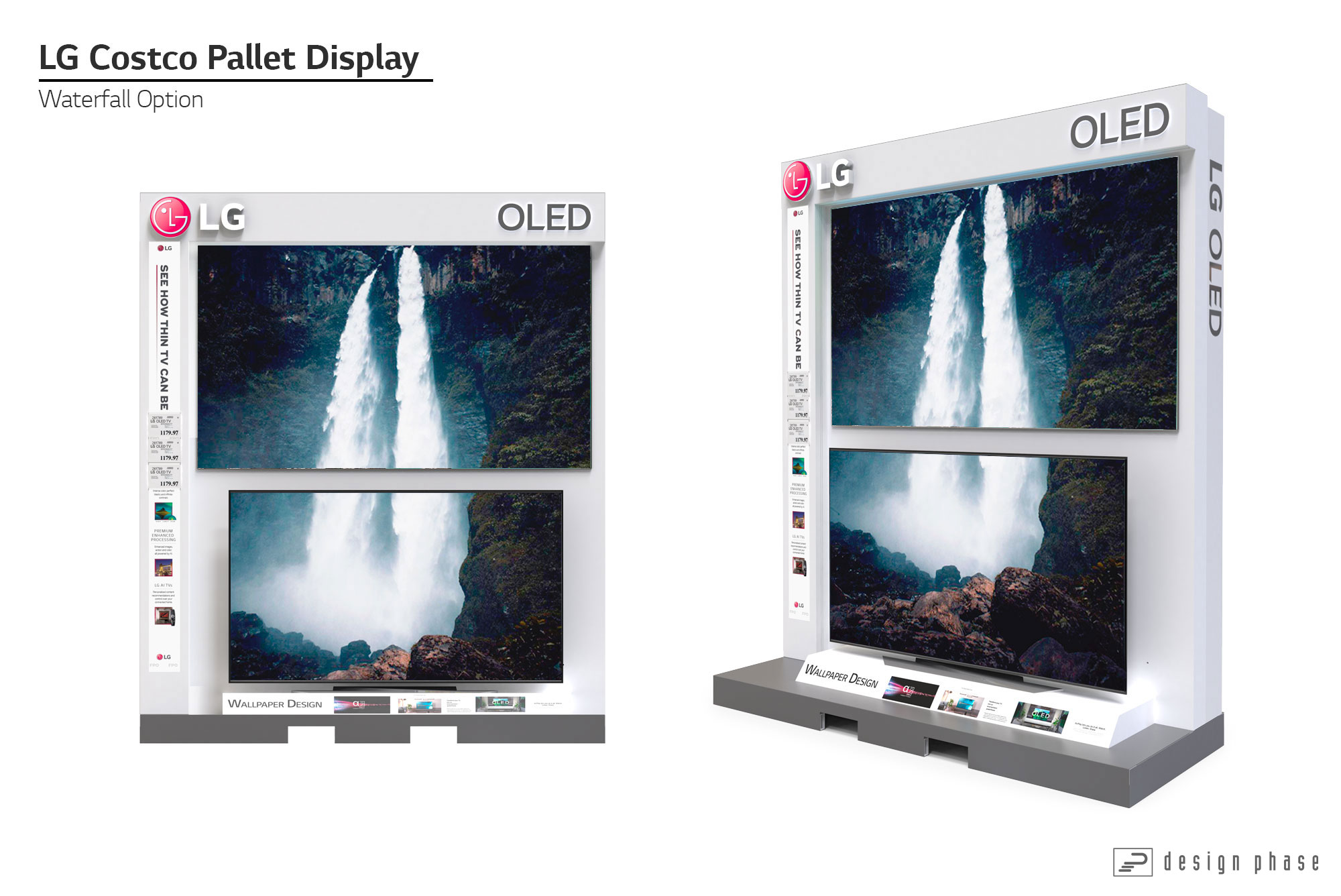 LG Costco Waterfall Endcap Display by Marco Velasco at Coroflot.com