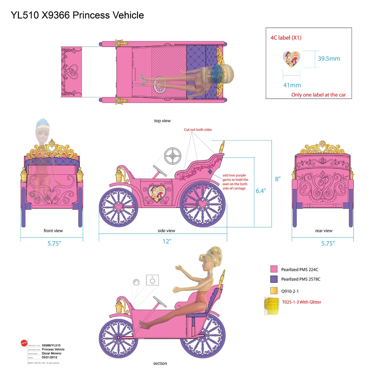 Disney Royal Princess Car by Mattel by Oscar Moreno at Coroflot.com