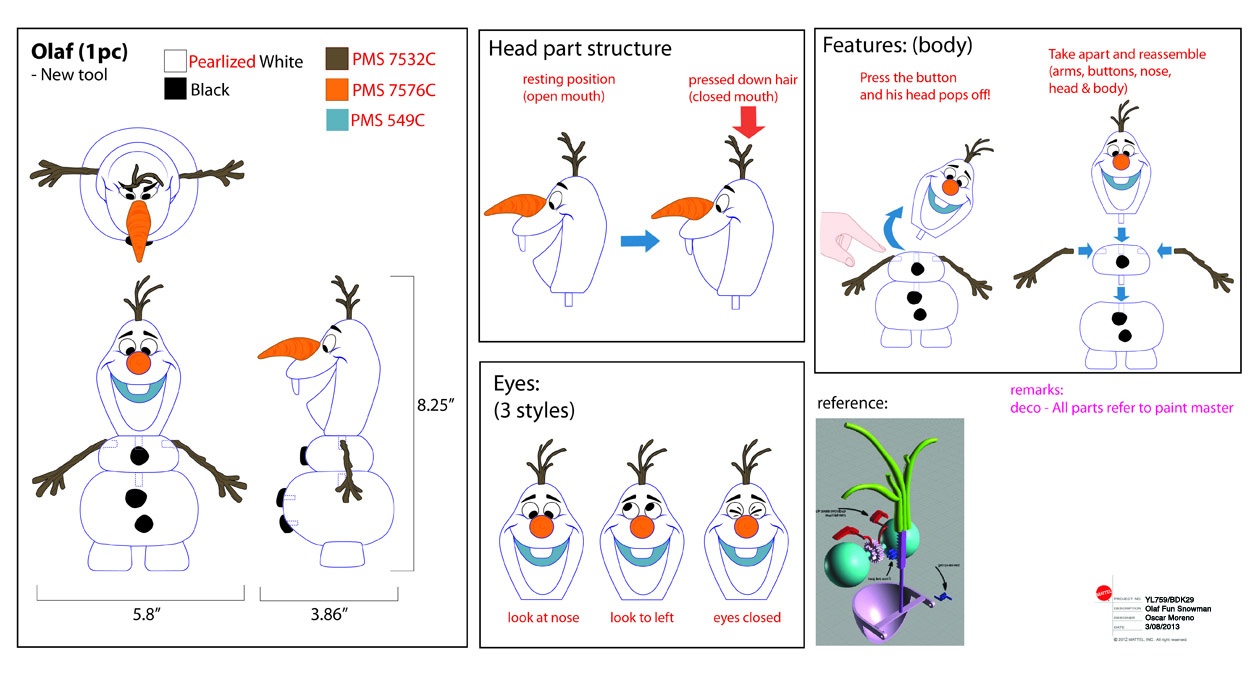 Disney Frozen Olaf the Snowman by Oscar Moreno at Coroflot.com
