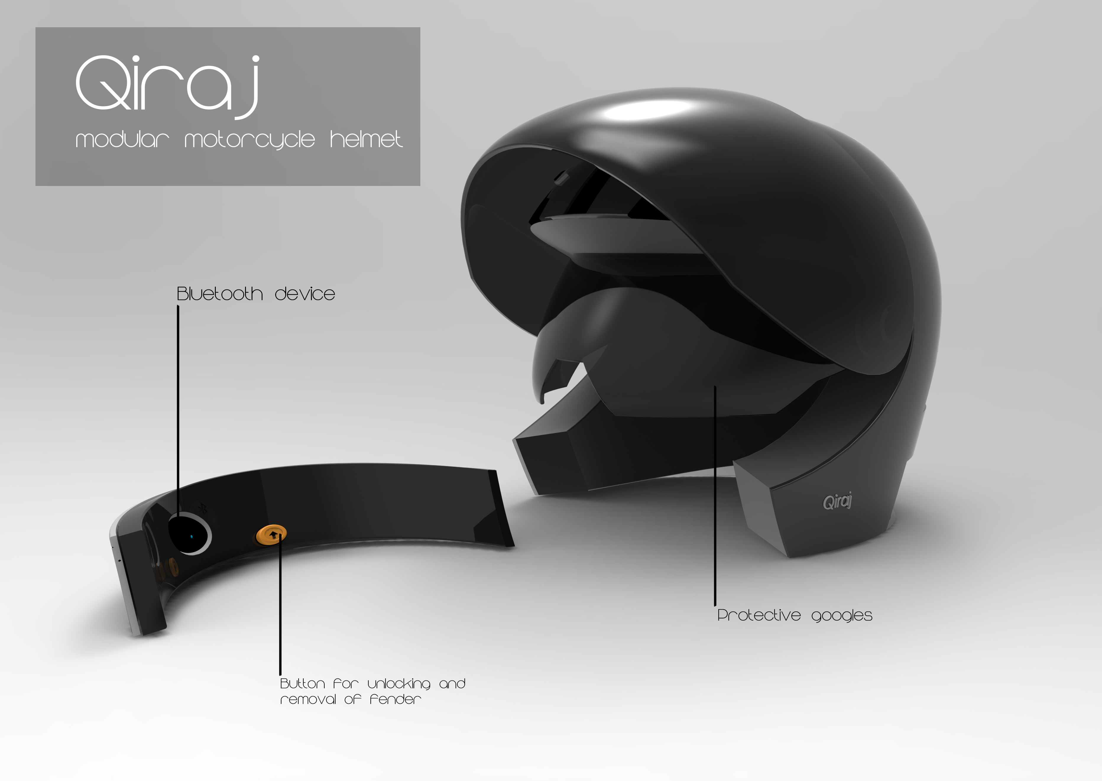 Modular motorcycle helmet by Aljoša Milojevic at Coroflot.com