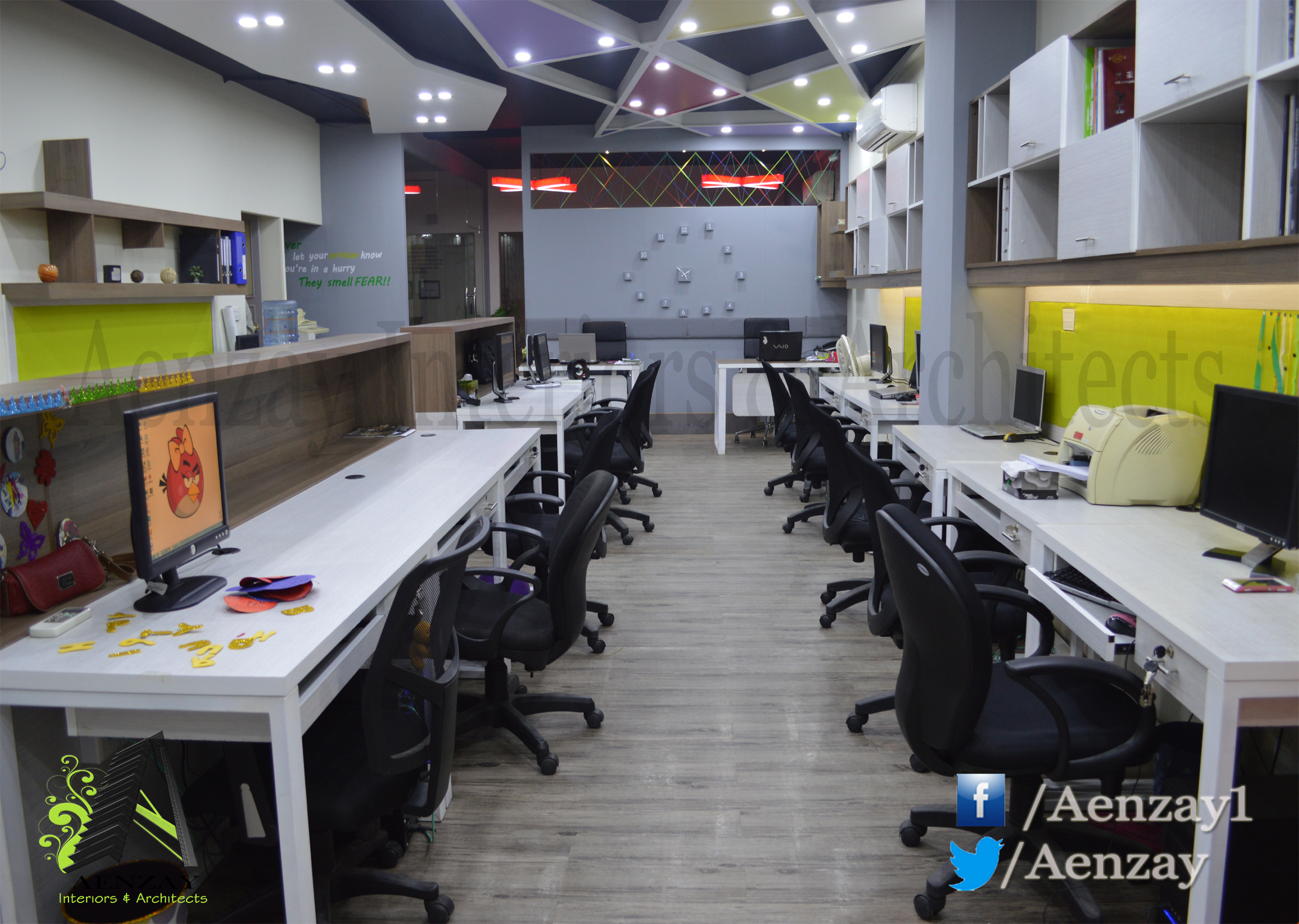 Aenzay Office - Staff area design & Executed pictures by Aenzay ...