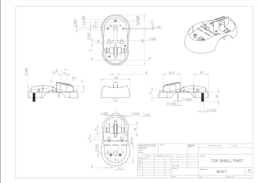 Mouse 3D model with Technical Drawing by Yixing Lu at Coroflot.com