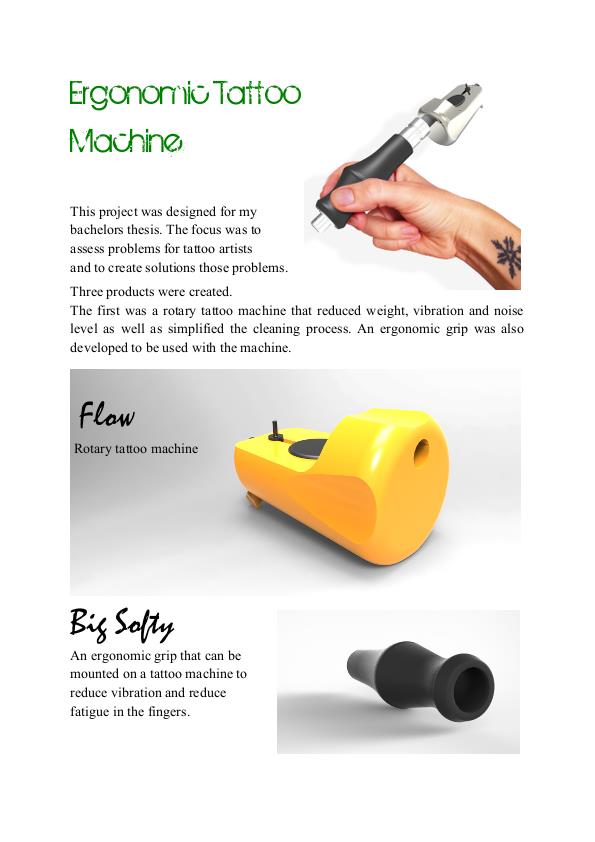 Ergonomic tattoo machine by Amy Pomering at Coroflot.com