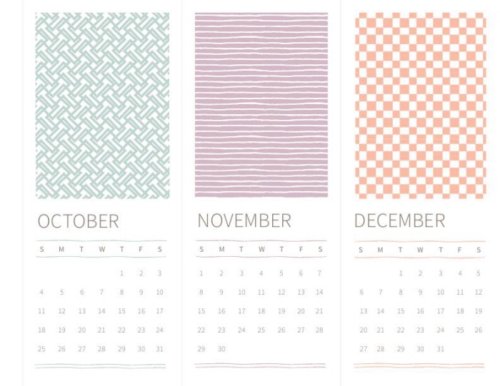Printable desktop calendar by KARISSA MULVIHILL at Coroflot.com