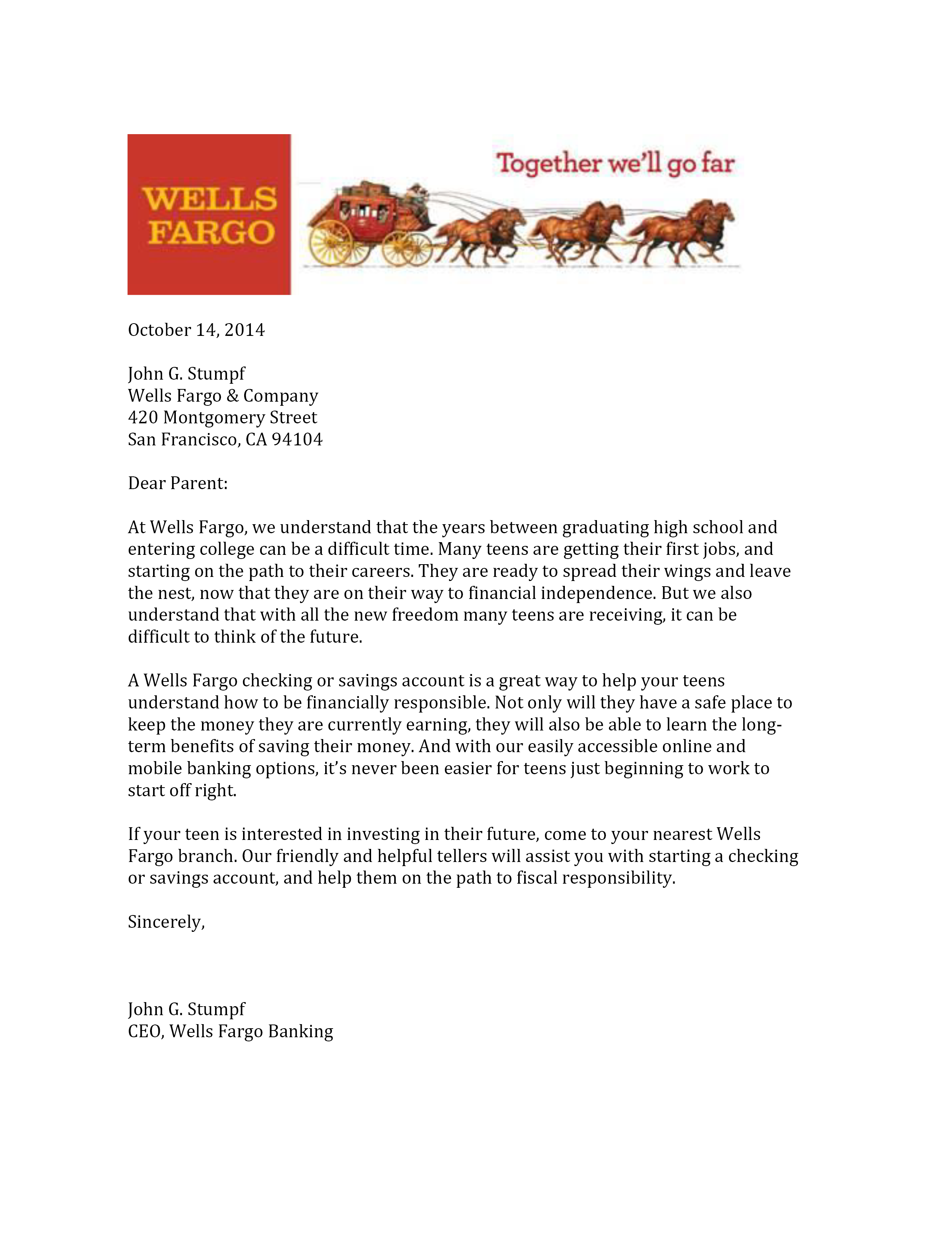 Wells Fargo - "Getting off to a great start" by Rachel Lynn Clark at ...