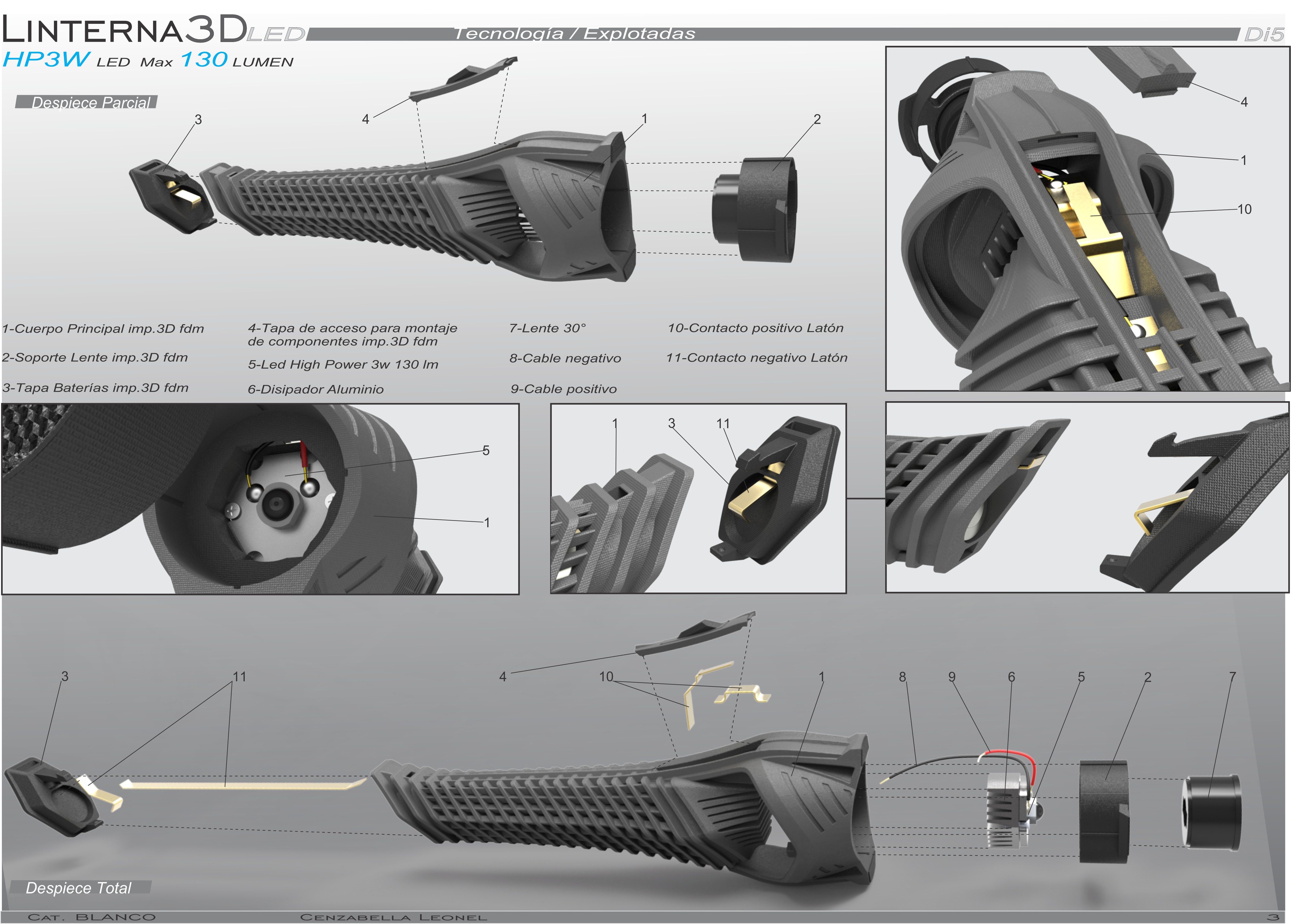 FLASHLIGHT 3D Printing by Leonel Agustin Cenzabella at Coroflot.com