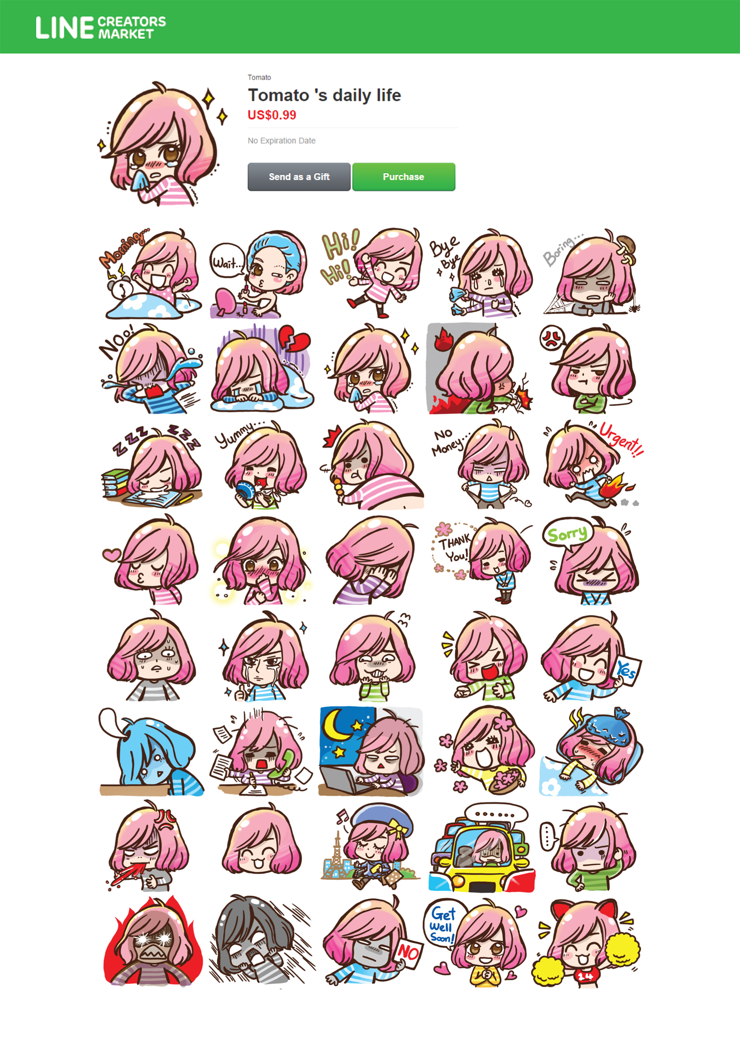 LINE Creator Sticker Design by Chong Po Ling at Coroflot.com