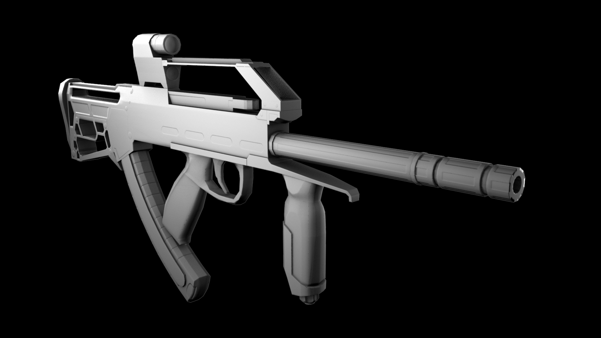 Low and High poly Assault Rifle by Alexandr Matievschi at Coroflot.com