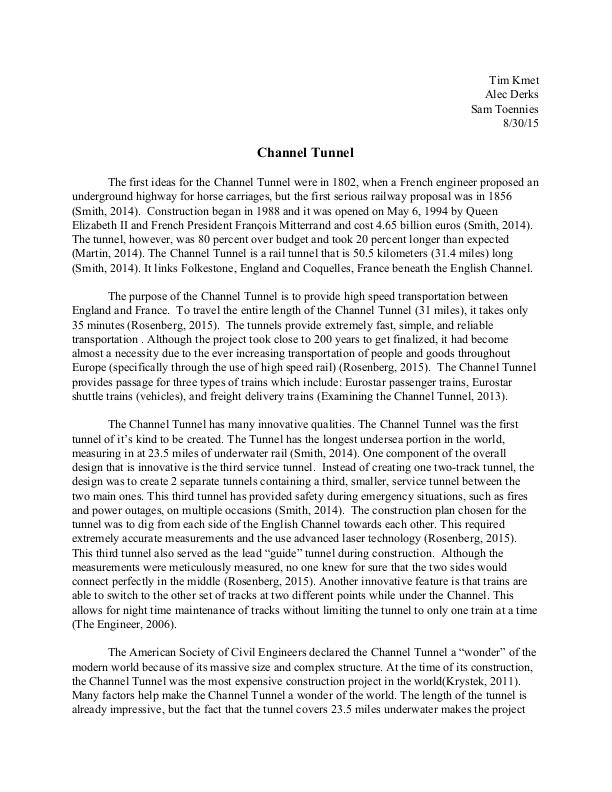 An upload by Timothy Kmet on Coroflot: to the project Channel Tunnel Essay