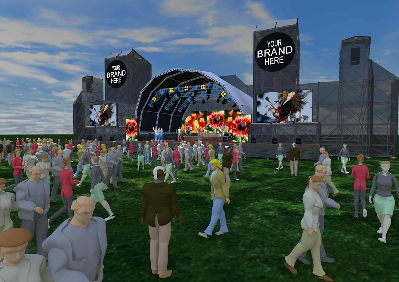 An Outdoor Music Festival Stage Design by Ryan Dunbar at Coroflot.com