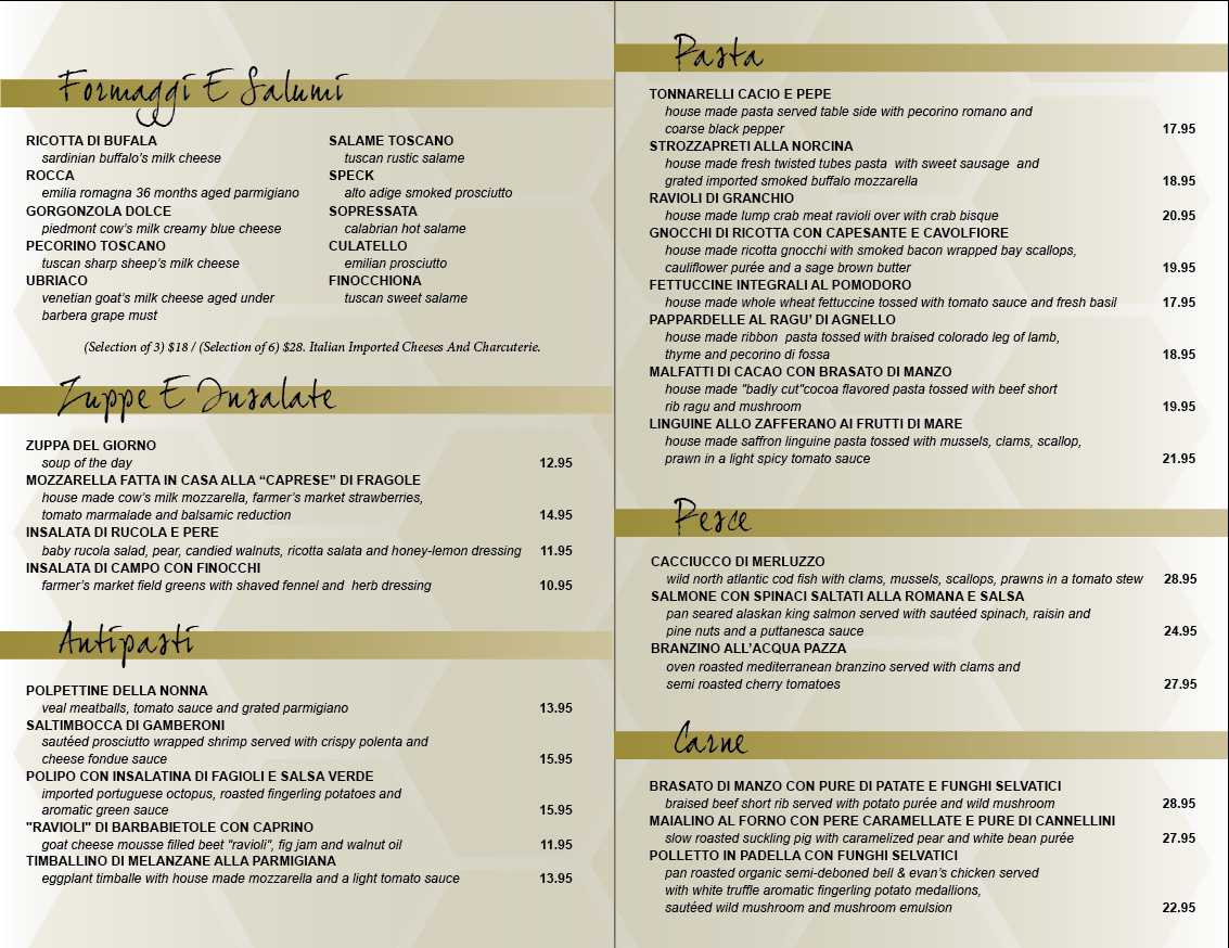 Bocca Restaurant Menu by Chris Arroyo at Coroflot.com