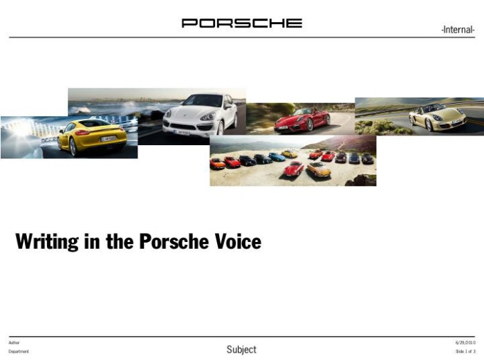 Business Writing Training: Writing in the Porsche Voice by Brian Stout ...