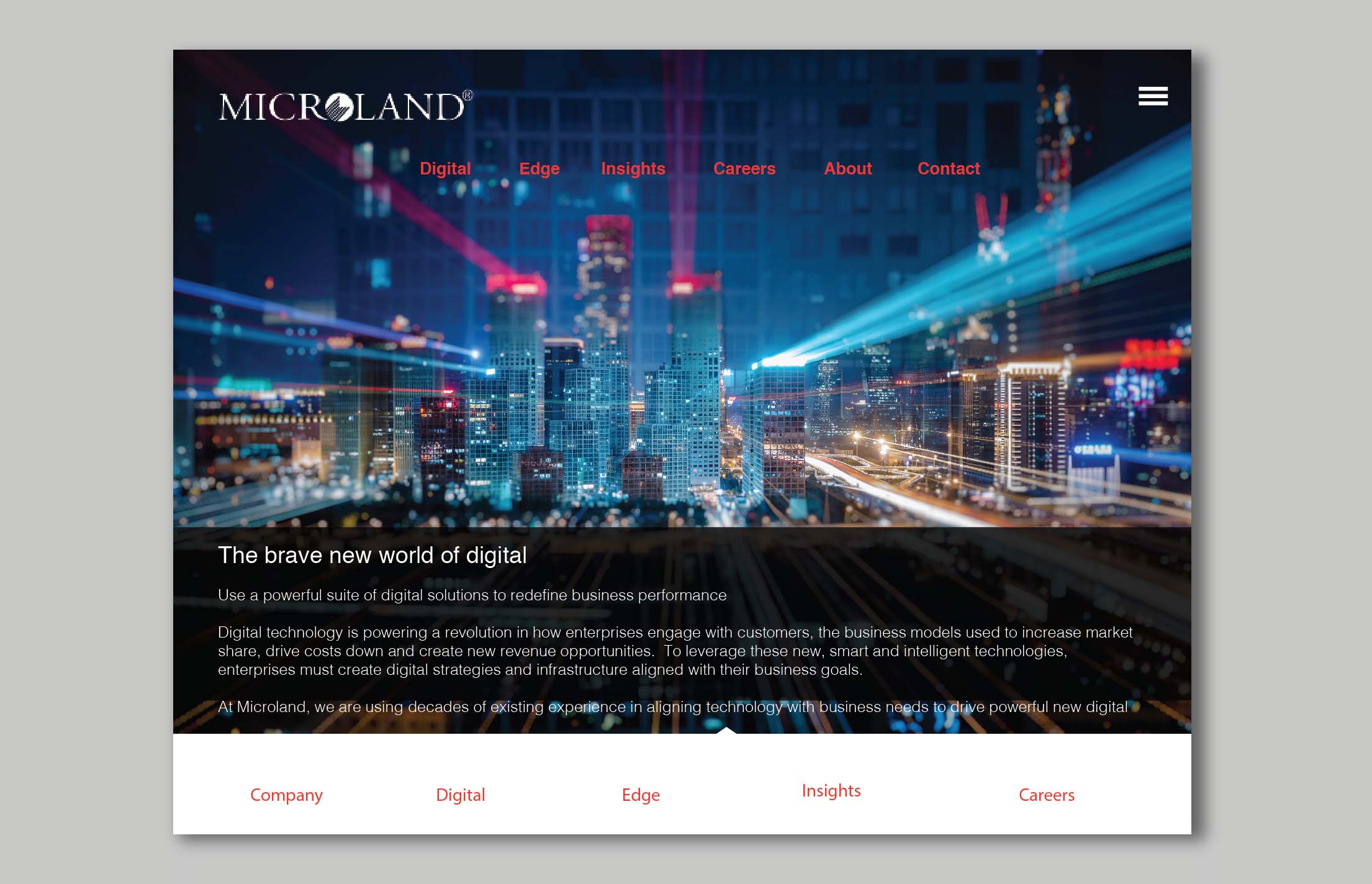 Microland website design by Anne Elizabeth at Coroflot.com