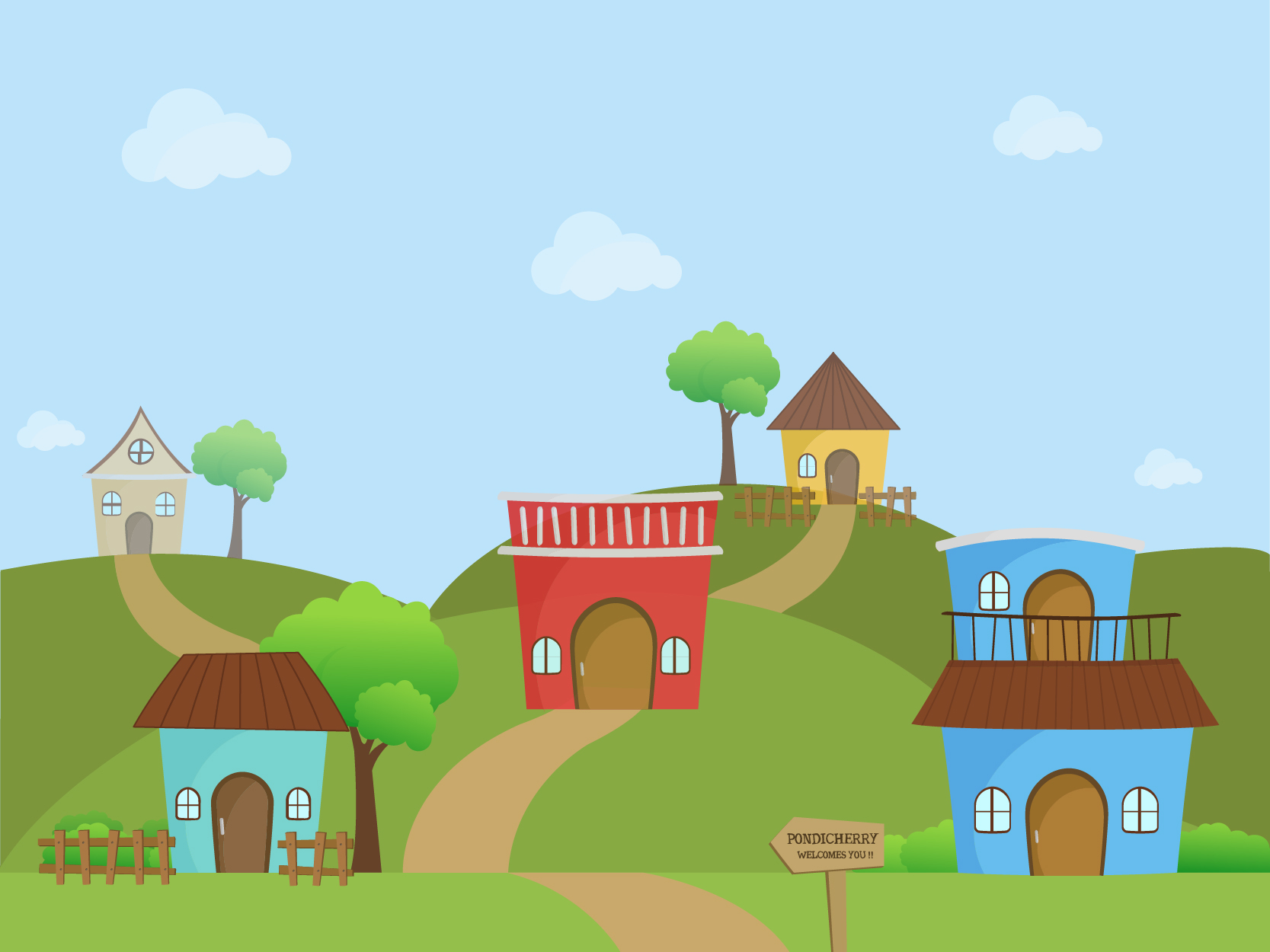 Cartoon Building and Background illustration by Eshwar Raman at ...