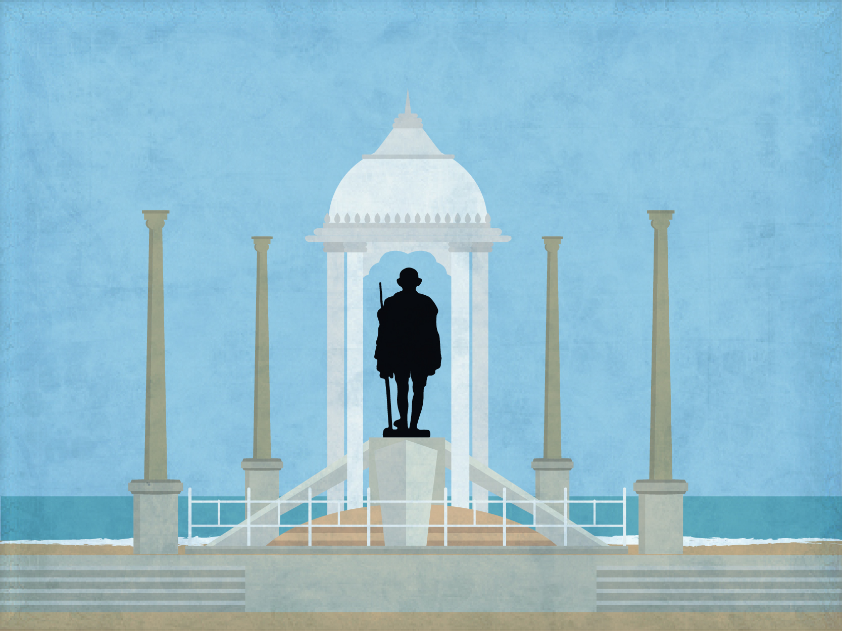 Pondicherry cartoon illustration by Eshwar Raman at Coroflot.com