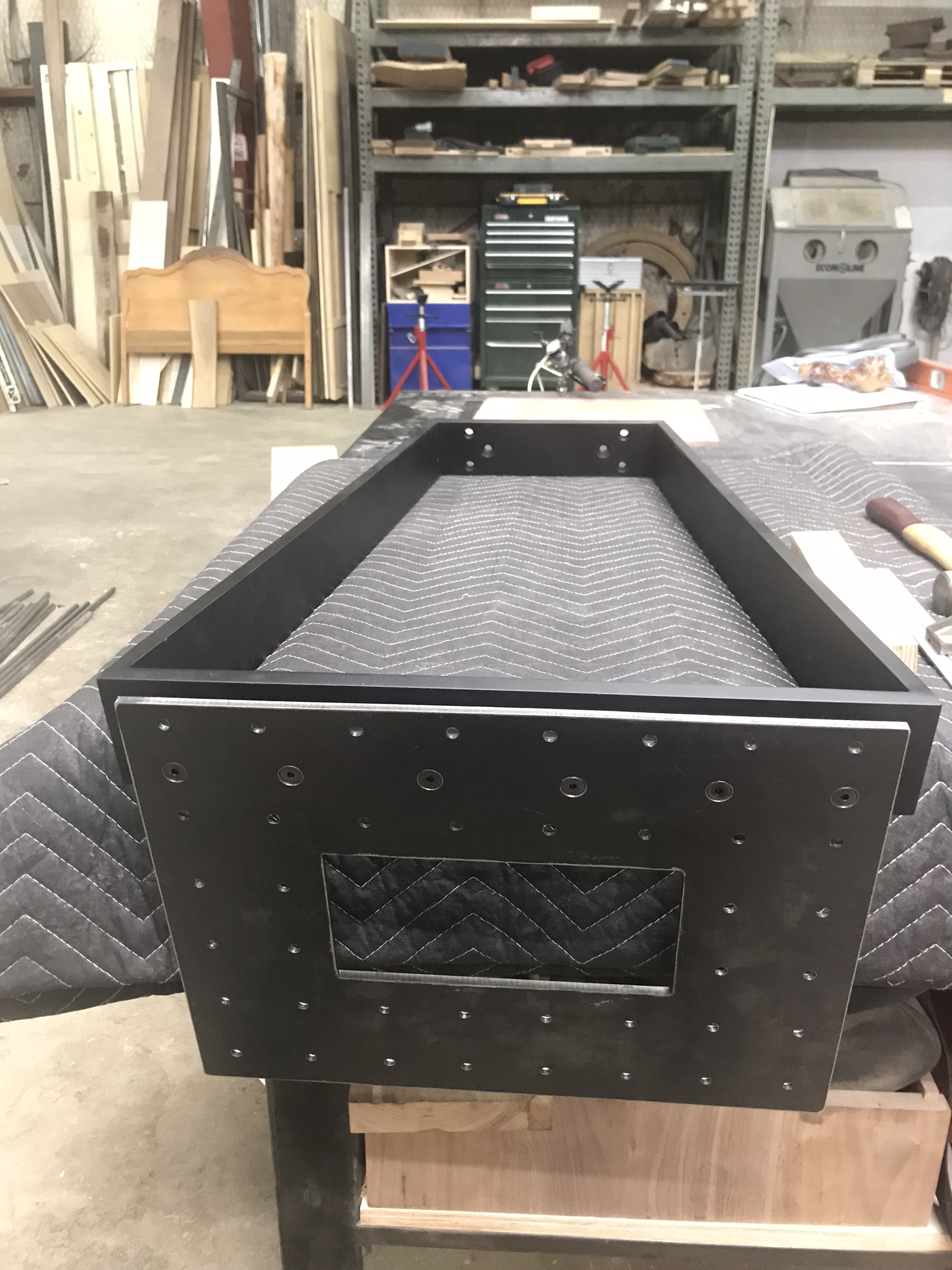 Raked Steel trapezoid Kitchen Island by Matthew Sullivan at Coroflot.com