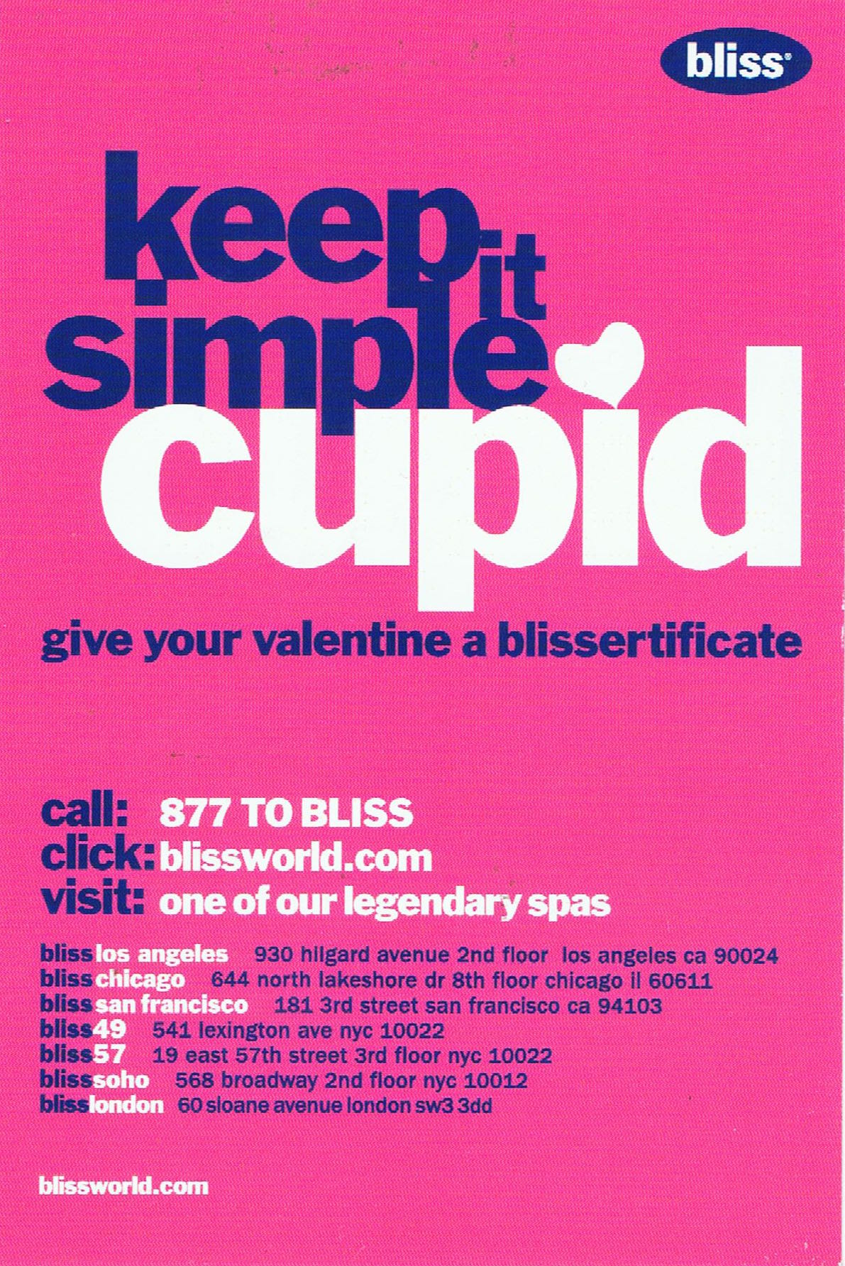 Bliss Valentine's Day Taglines by Mori Mickelson at Coroflot.com